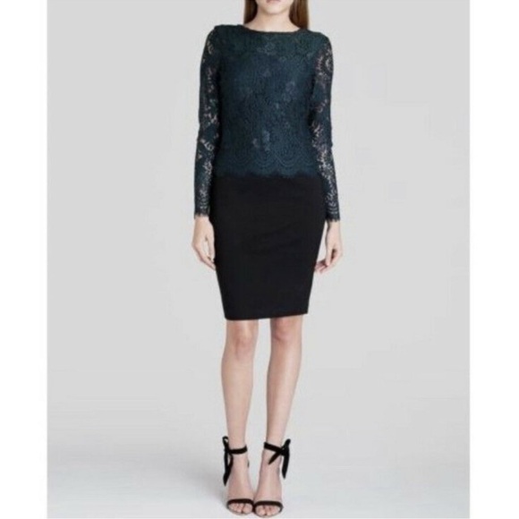 Ted Baker | Dresses | Ted Baker Vendela Lace Bodice Dark Green Black ...